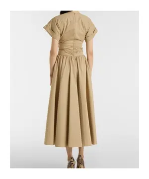 PATOU Gathered Cotton Midi Dress - No