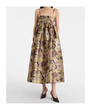 ALEMAIS Citron Floral Midi Dress