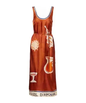 ALEMAIS X Lrnce Soleil D'amour Silk Midi Dress - Red