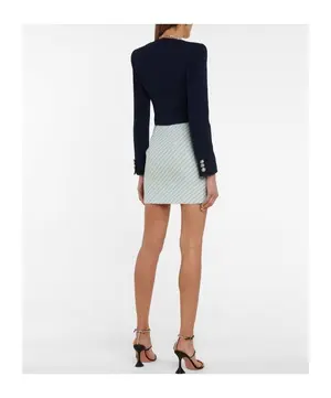 Alessandra Rich Striped Tweed Miniskirt