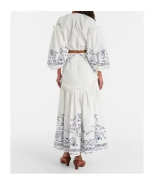 ALEMAIS X Lrnce Leela Printed Cotton Maxi Skirt