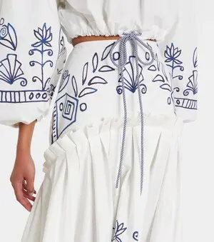 ALEMAIS X Lrnce Leela Printed Cotton Maxi Skirt