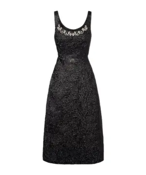 Simone Rocha Embellished Lamé Cocktail Dress - Black