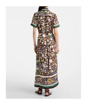 ALEMAIS Printed Linen Shirt Dress