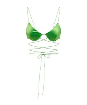 Alex Perry Comer Satin Wire-free Bra - Green