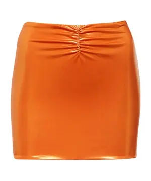 Alessandra Rich Metallic Mini Skirt - Orange