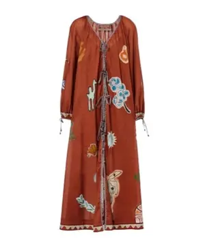 ALEMAIS X Lrnce Laurence Ramie And Cotton Maxi Dress - Brown