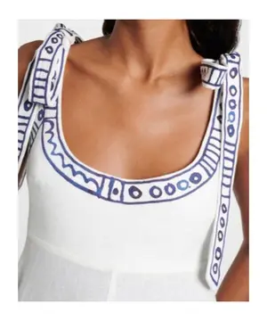 ALEMAIS Printed Linen Maxi Dress
