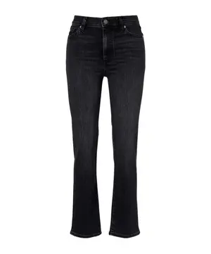 FRAME High-rise Straight Jeans - Black