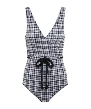 Lisa Marie Fernandez Yasmin Seersucker Swimsuit - Gray