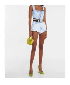 Alessandra Rich High-rise Denim Shorts