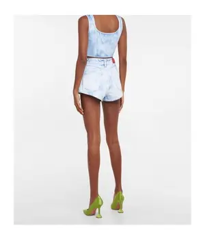 Alessandra Rich High-rise Denim Shorts