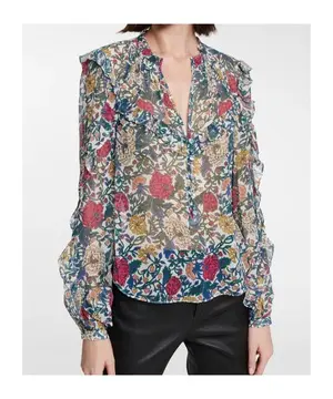 Veronica Beard Abuela Floral Print Blouse