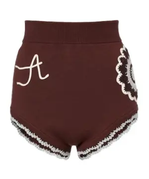 ALEMAIS Crocheted High-waisted Shorts