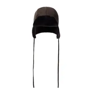 Auralee Shearling Hat - Black