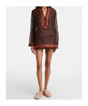 Tory Burch Sheer Linen Kaftan