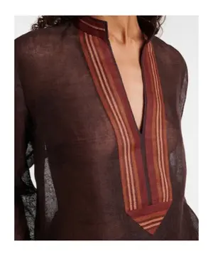 Tory Burch Sheer Linen Kaftan