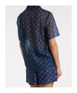 Tory Burch Printed Cotton And Silk Shirt