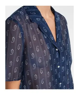 Tory Burch Printed Cotton And Silk Shirt