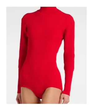 Magda Butrym Ribbed-knit Turtleneck Bodysuit
