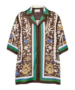 ALEMAIS Maroc Printed Oversized Ramie Shirt - Multicolor