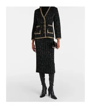 Veronica Beard Corbin Tweed Midi Skirt