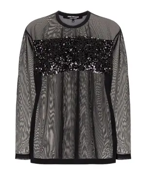Junya Watanabe Shimmer Net Top - Black