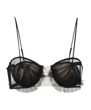 NENSI DOJAKA Blooming Flower Tulle Lingerie - Black