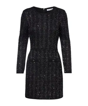 Veronica Beard Channing Tweed Minidress - Black