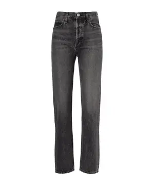 AGOLDE High-waisted Straight-leg Jeans - Black