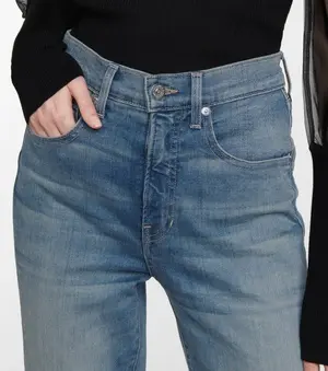Veronica Beard Faded Ruffle Denim Pants