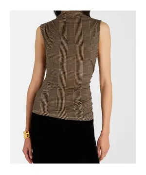Veronica Beard Mylie Houndstooth Jersey Top