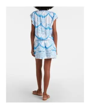 Melissa Odabash Lenni Printed Tiered Minidress