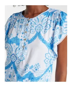 Melissa Odabash Lenni Printed Tiered Minidress