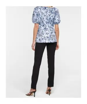 Erdem Inez Floral Cotton Poplin Top