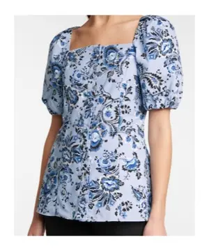 Erdem Inez Floral Cotton Poplin Top