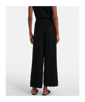 ERES Pointelle Wool And Cashmere Wide-leg Pants