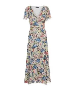 Polo Ralph Lauren Floral Midi Dress - Gray