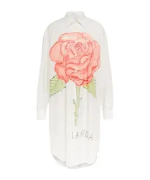 Marni Printed Cotton Poplin Shirt Dress - White
