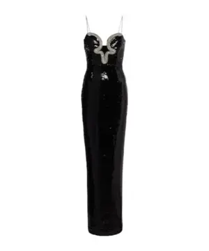 Rebecca Vallance Lyra Sequined Gown - Black