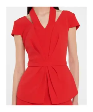 SAFIYAA LONDON Ramona Crêpe Halterneck Cutout Top