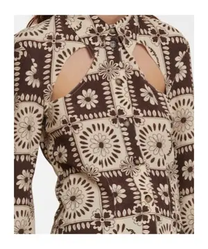 Nanushka Huyen Printed Cutout Shirt