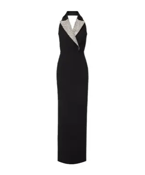 Rebecca Vallance Crystal-embellished Halterneck Maxi Dress - Black