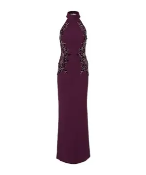 Rebecca Vallance Beatrice Embellished Crepe Gown - Red