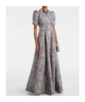 Rebecca Vallance Embellished Brocade Gown