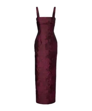 EMILIA WICKSTEAD Micheline Floral Cloque Gown - Red