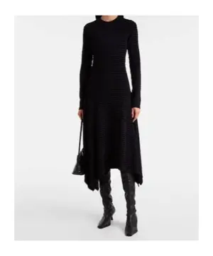 Proenza Schouler Striped Knitted Asymmetric Midi Dress