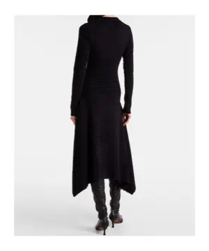 Proenza Schouler Striped Knitted Asymmetric Midi Dress