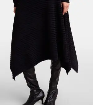 Proenza Schouler Striped Knitted Asymmetric Midi Dress