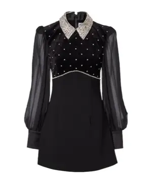 Rebecca Vallance Crystal-embellished Minidress - Black